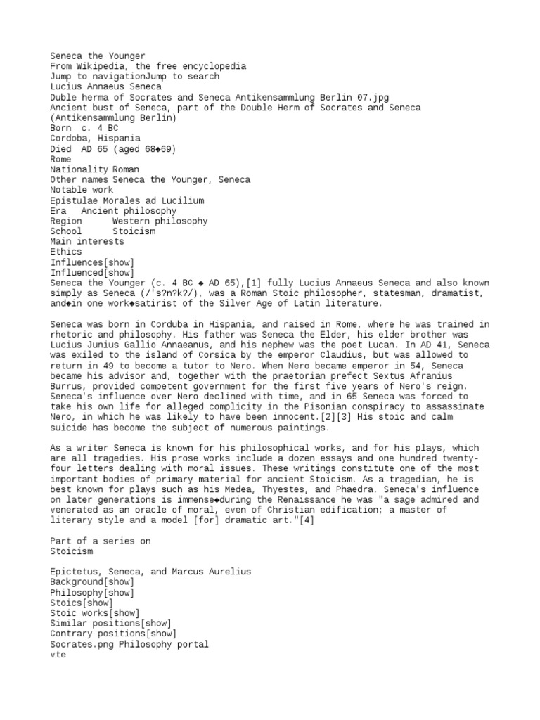 Seneca | PDF | Seneca The Younger | Nero