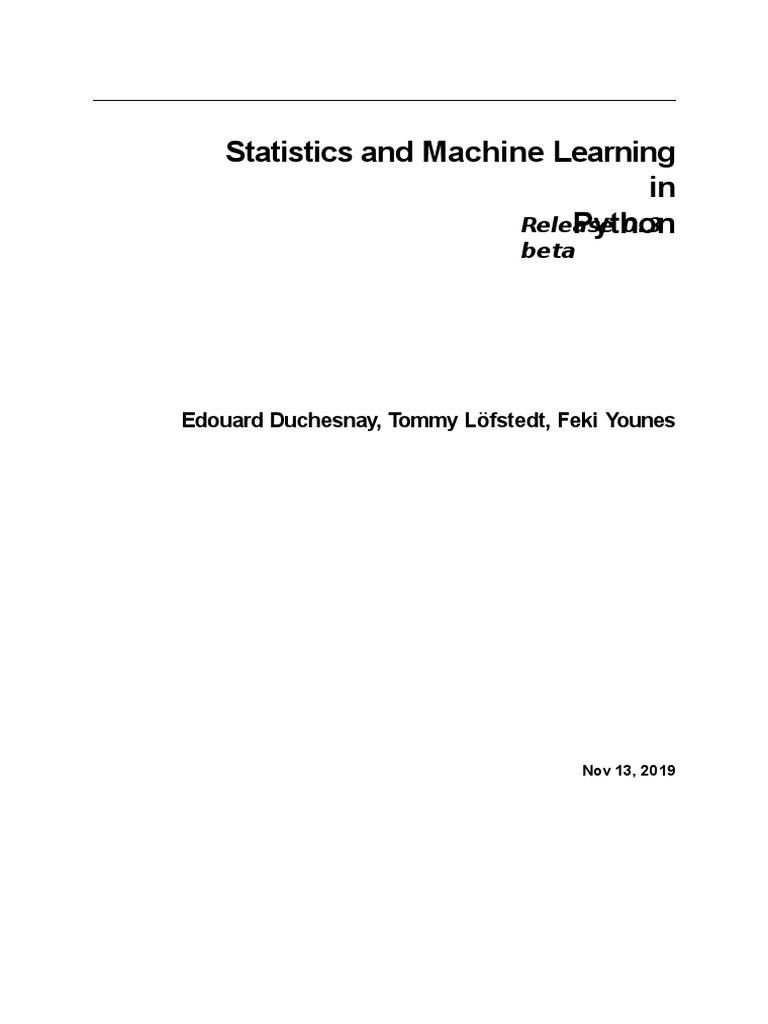 Statistics Machine Learning Python Draft | PDF | Thread (Computing ...