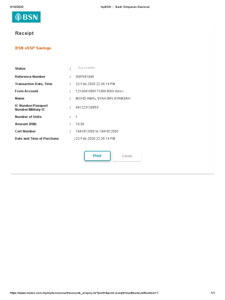myBSN - Bank Simpanan Nasional PDF | PDF