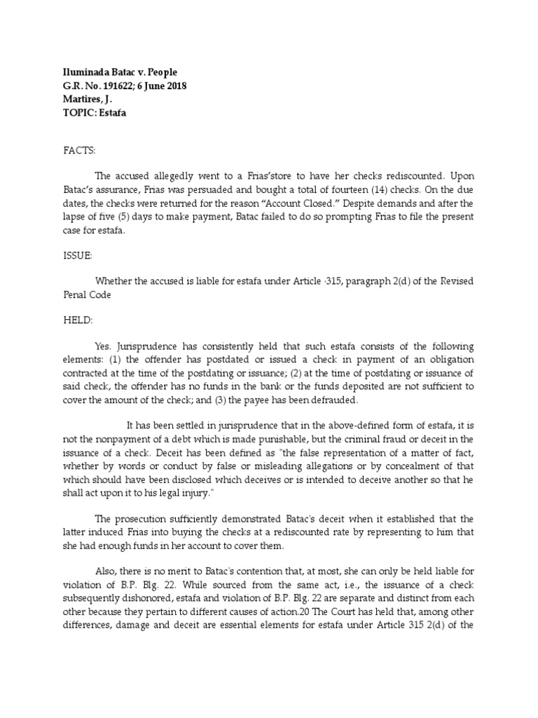 Batch 3 Case Digest BATAC vs. PP G.R. 191622 | PDF