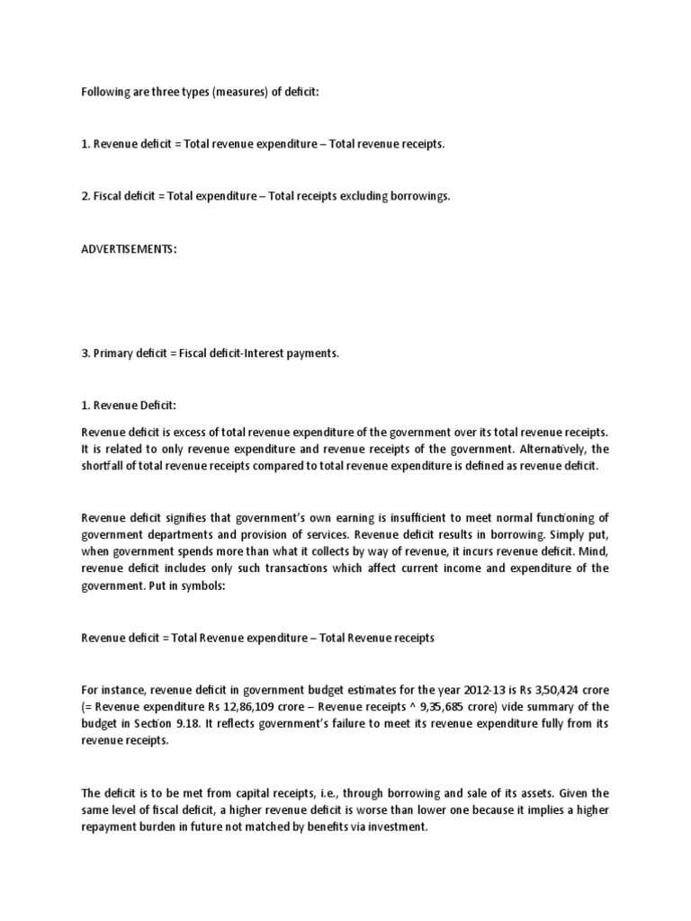 Understanding Types of Deficits in Economics | PDF | Government Budget ...