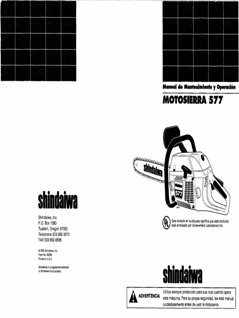 SHINDAIWA MOTOSIERRA 577-Manual | PDF