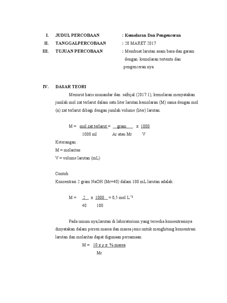 Laporan Kimia 1 KEMO | PDF