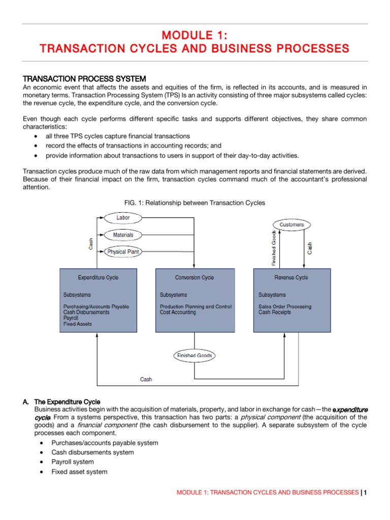 MODULE 01 Transaction Processes and Business Processes | PDF | Receipt ...