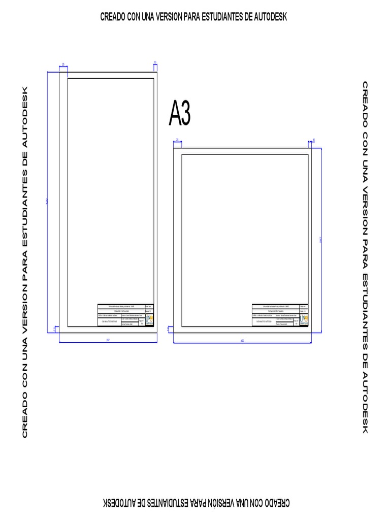 Formato y Medidas de Hoja A3 en AutoCAD | PDF | Autodesk | Industria ...