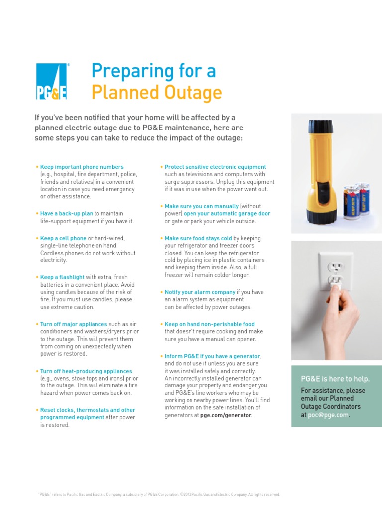 Planned Outage Checklist V 3 | PDF | Home Appliance | Refrigerator