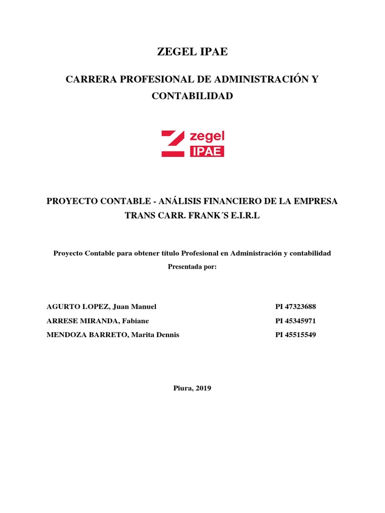 Ipae - Proyecto Contable. | PDF | Contabilidad | Efectivo