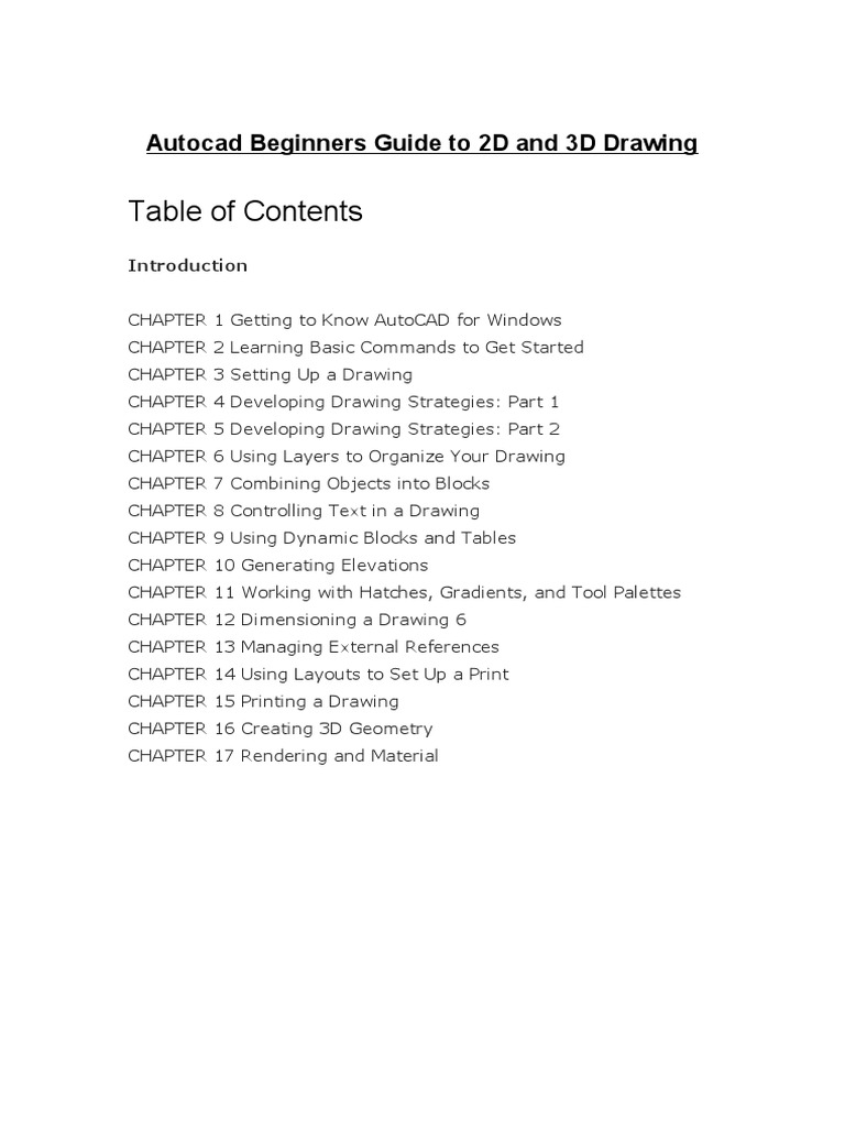 Autocad Beginners Guide To 2D and 3D Drawing | PDF
