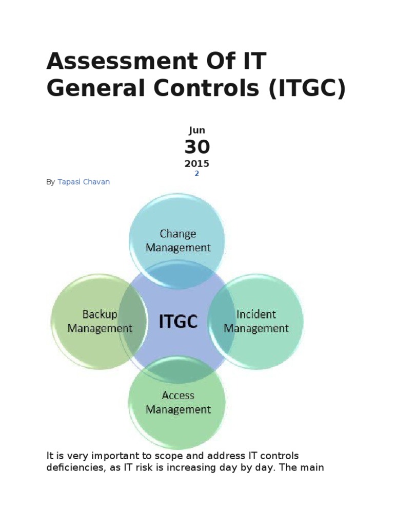 Assessment of IT General Controls | PDF | Sarbanes–Oxley Act | Internal Control