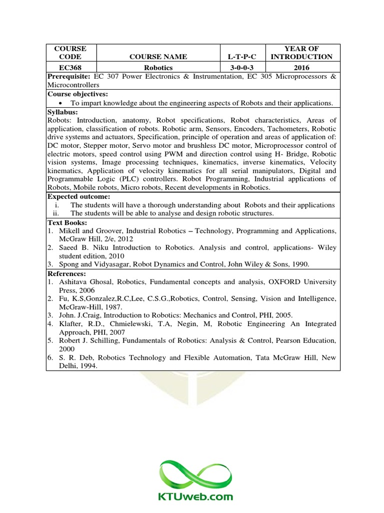 EC368 Robotics | PDF | Robotics | Electric Motor