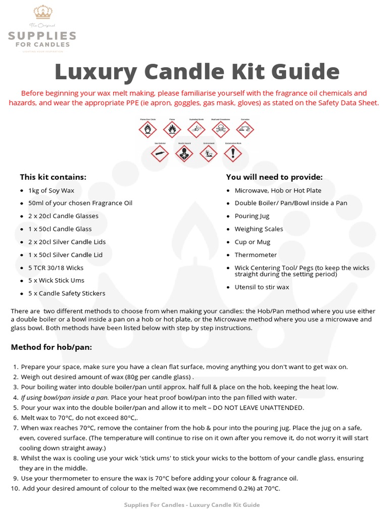 Luxury Candle Kit Guide Pdf Pdf Candle Materials
