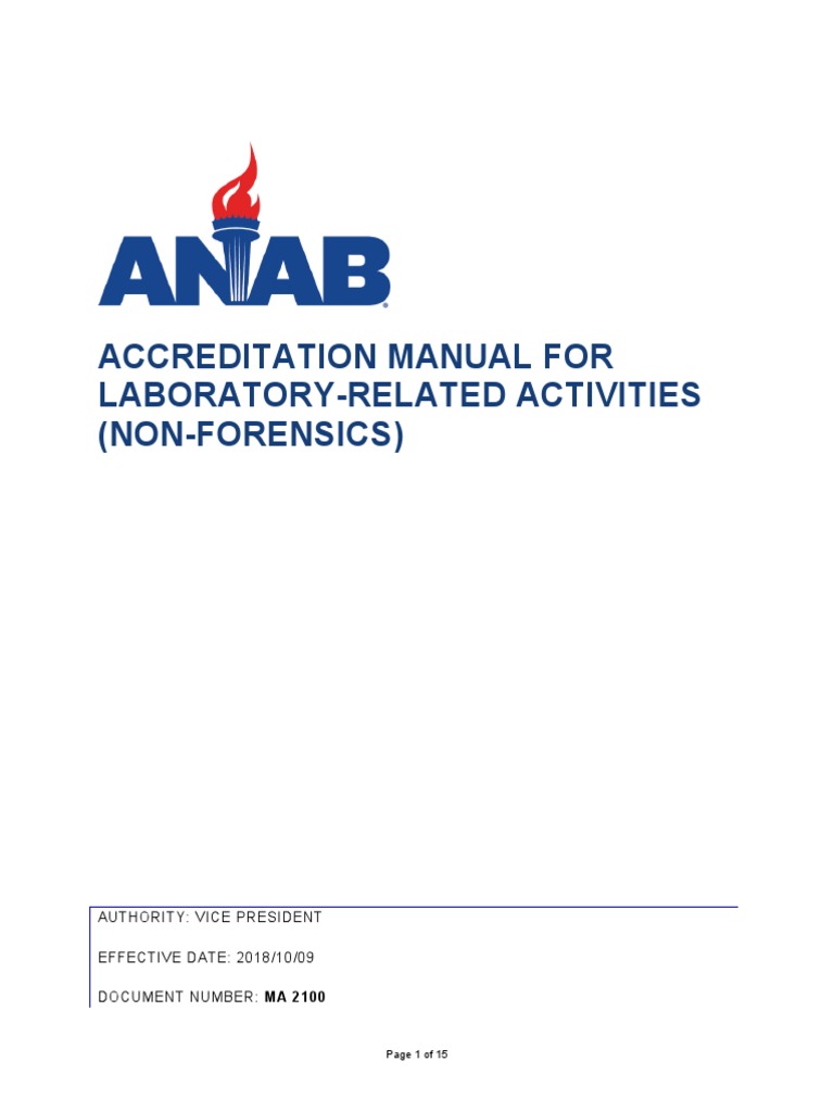 ANAB Laboratory Accreditation Manual | PDF | Evaluation | Business