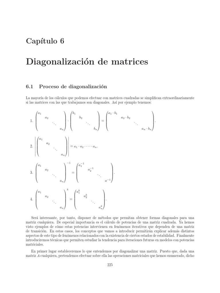 06 Diagonalizacion PDF | PDF | Valores propios y vectores propios ...