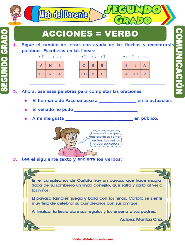 Tiempo Del Verbo para Segundo Grado de Primaria | PDF