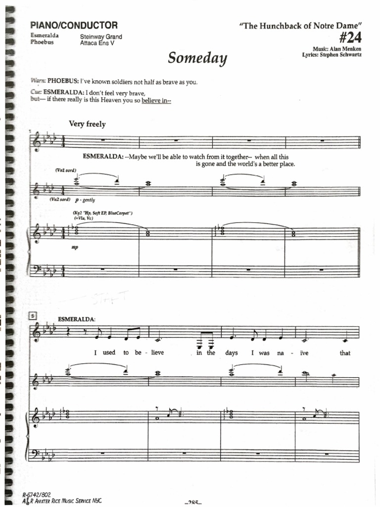 Someday - Hunchback of Notre Dame Sheet Music | PDF