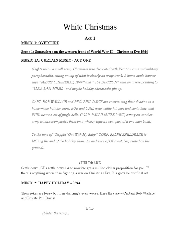 White Christmas Script - ACT 1 | PDF | Christmas Music | Christmas
