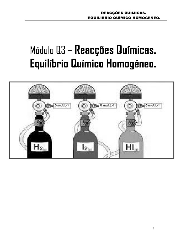 Módulo 3 - Reações Químicas. Equilíbrio Químico Homogéneo | Natureza