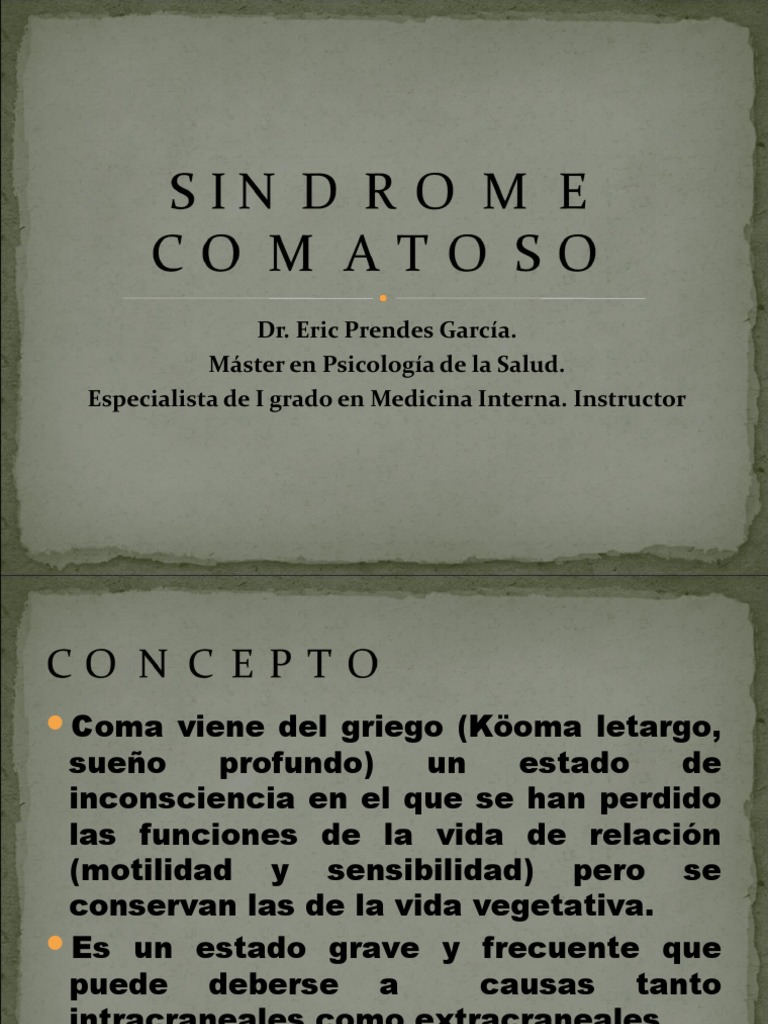 2 Sindrome Comatoso | PDF | Cerebro | Especialidades Medicas
