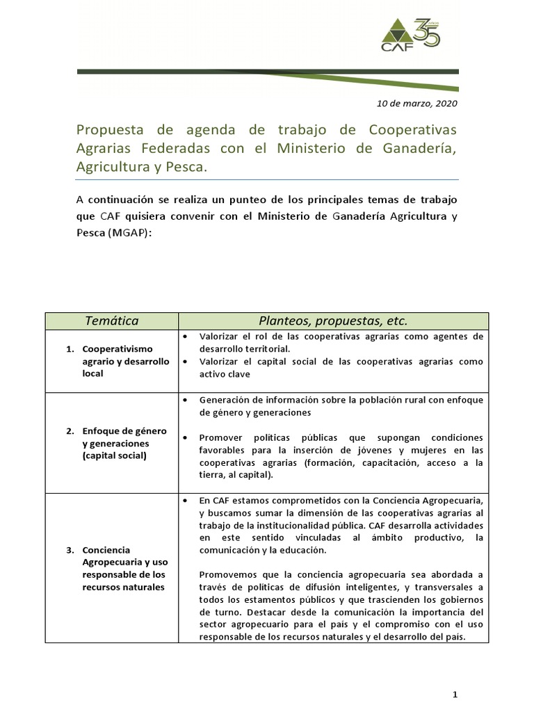 Documento CAF | PDF | Cooperativa | Agricultura