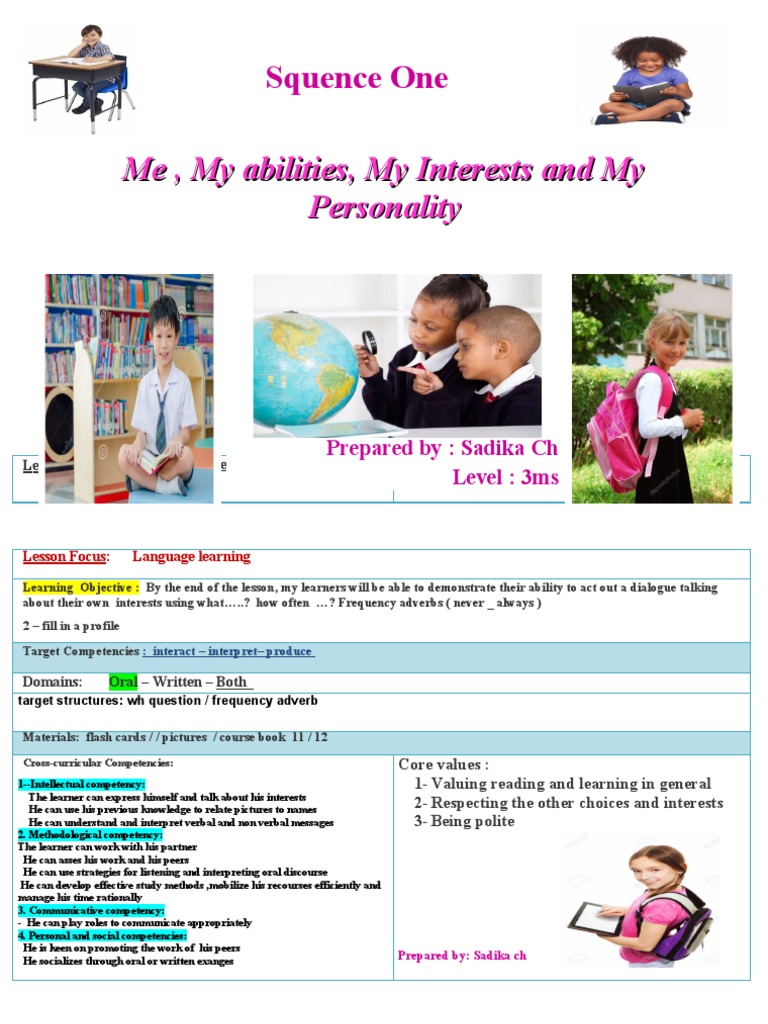 3ms-Lesson-Plan-Sequence-One 2018 | PDF | Learning | Psychological Concepts