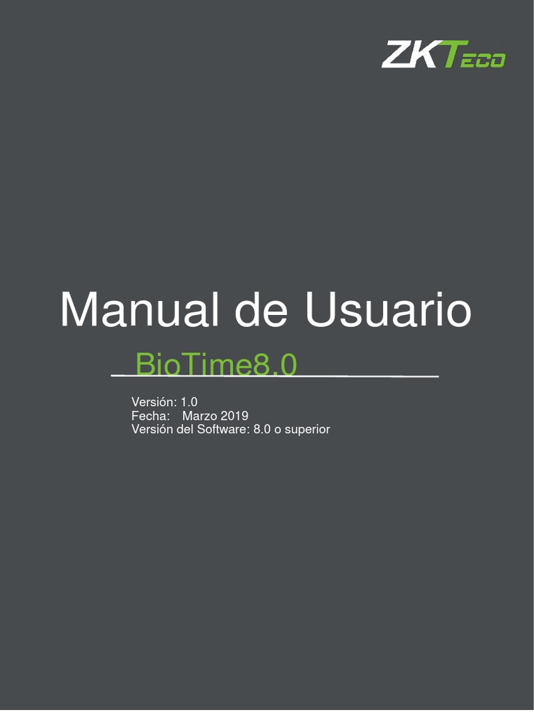 Manual de Usuario BioTime 8.0 | PDF | Sistema operativo | Usuario (informática)