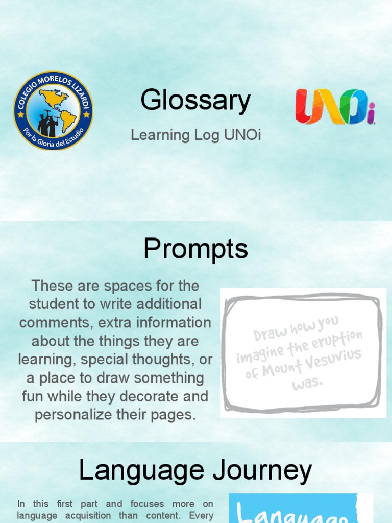 Glossary Learning Log UNOi PDF | PDF | Learning | Test (Assessment)