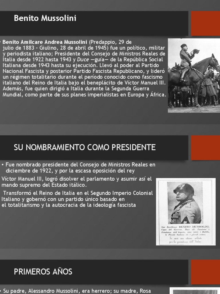 Benito Mussolini 2020202002 | PDF | Benito Mussolini | Relaciones ...