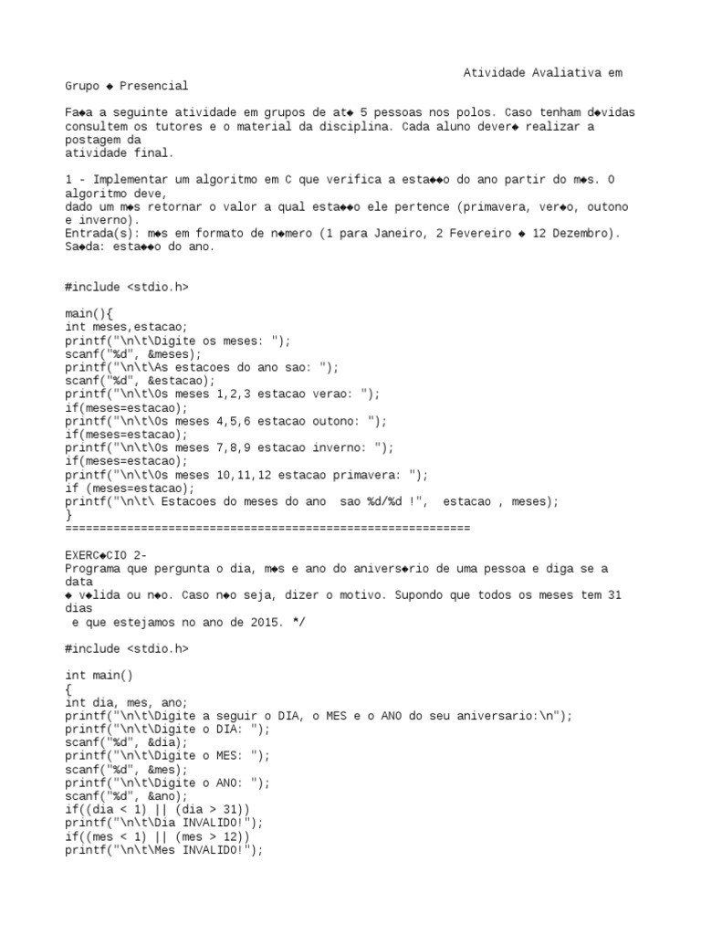 Código Prontos | PDF | C (linguagem de programação) | Algoritmos