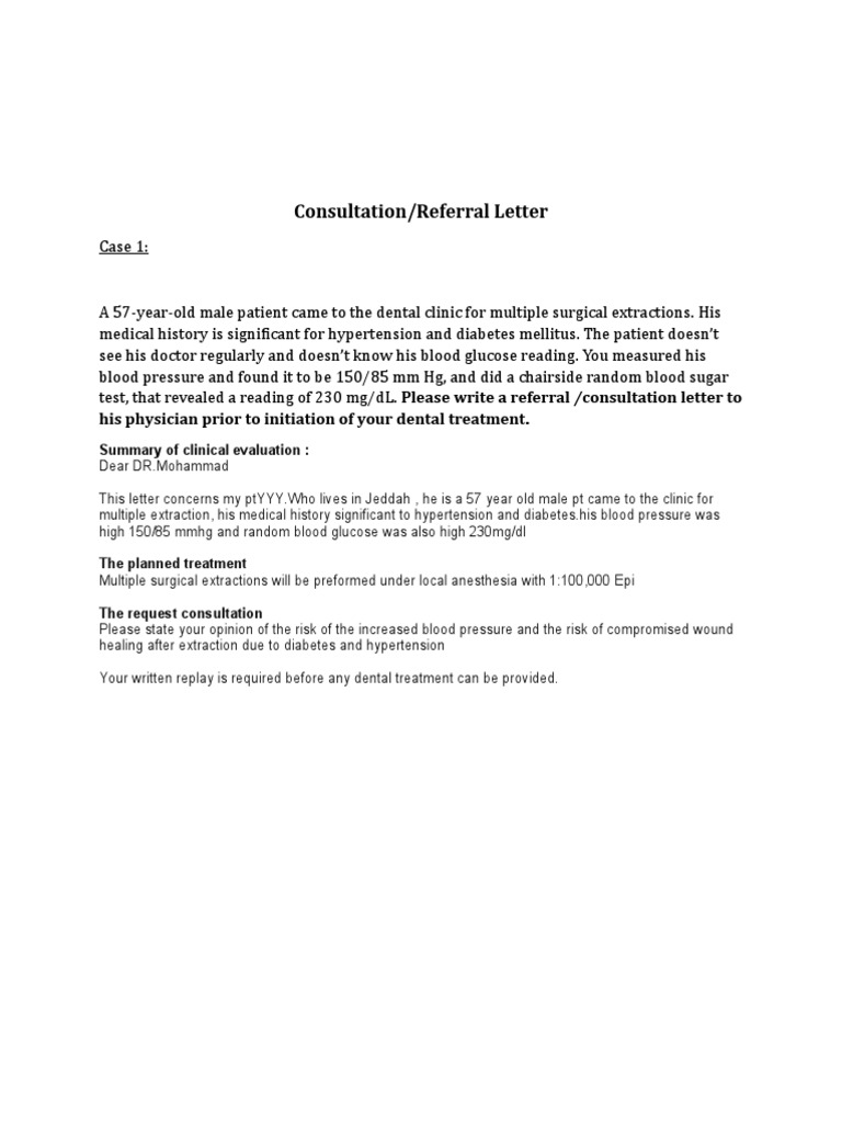 Assignment 3 of Referral Consultation Letter | PDF