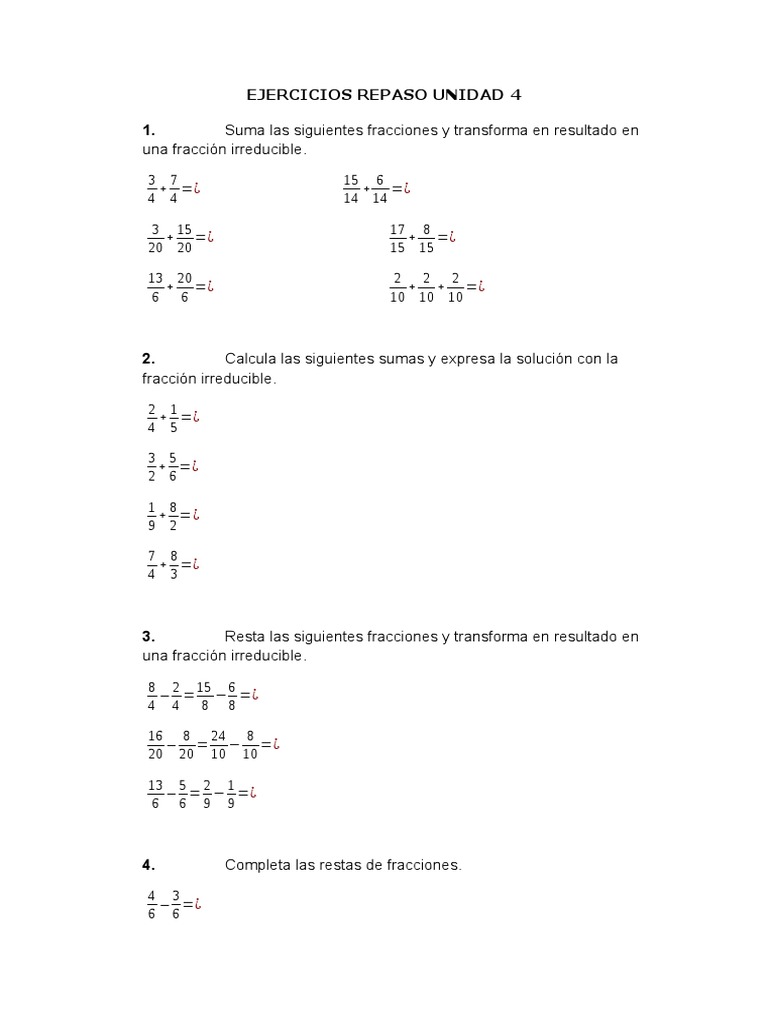 Ejercicios Mates Unidad 4 | PDF | Deportes | Violencia