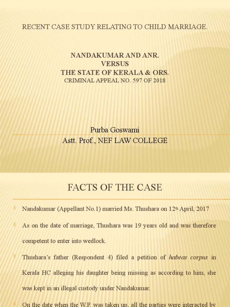 Legal Analysis: Child Marriage Case | PDF | Marriage | Common Law