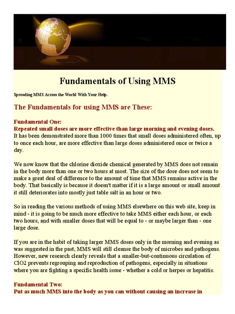 Fundamentals of Using MMS | PDF | Dose (Biochemistry) | Chemistry