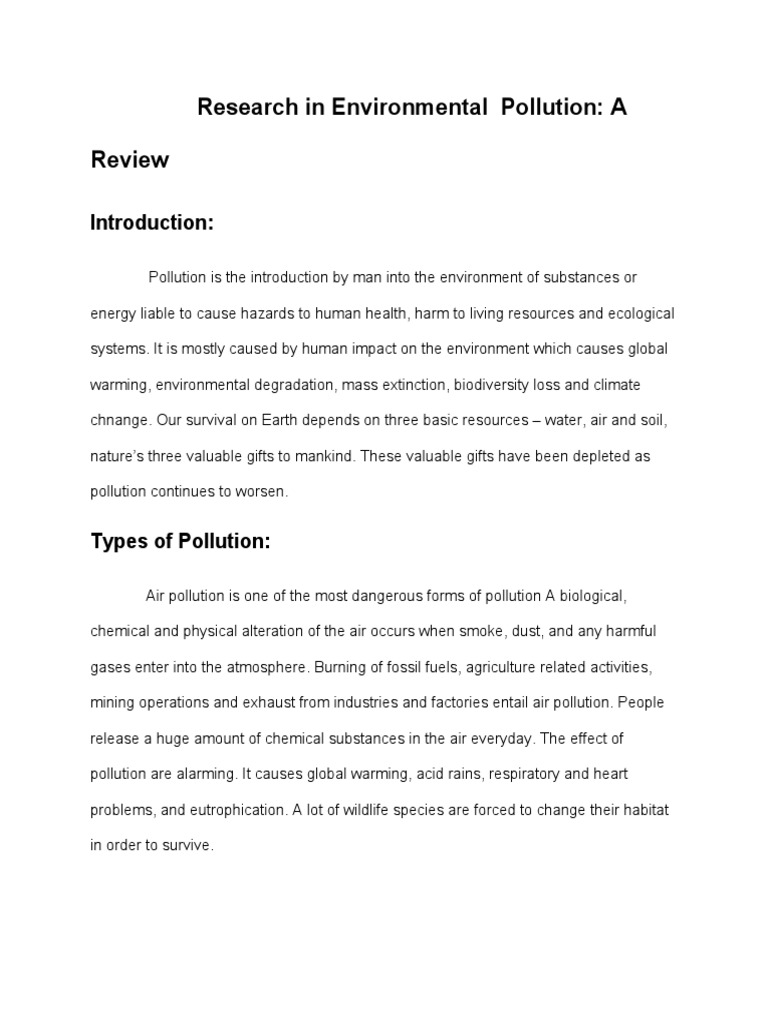 Research in Environmental Pollution - Katherine | PDF | Pollution | Soil