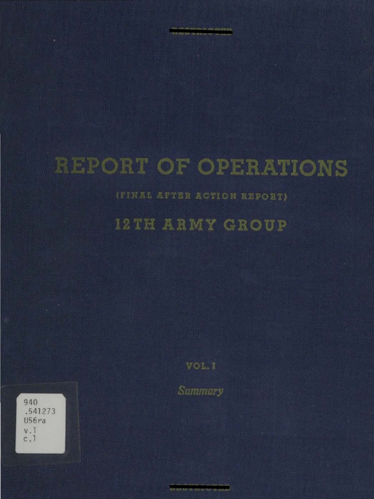 WWII 12th Army Group Report | PDF | Staff (Military) | Military Science
