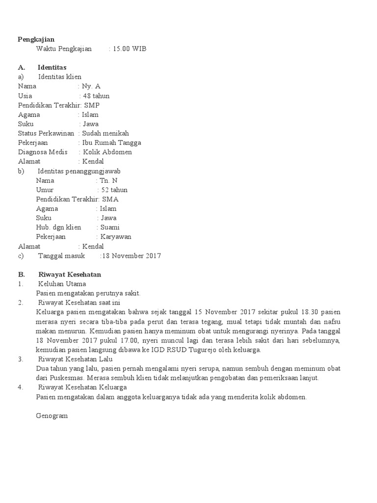 Contoh Askep Colic Abdomen | PDF