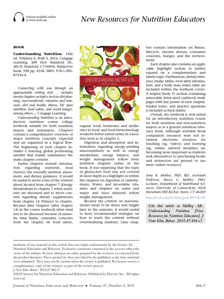 Understanding Nutrition | PDF | Nutrition | Diet & Nutrition