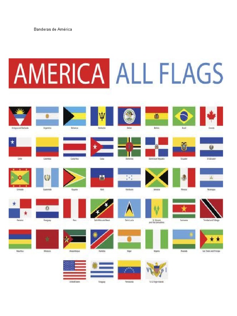 Banderas de América | PDF | Centroamérica | Rojo