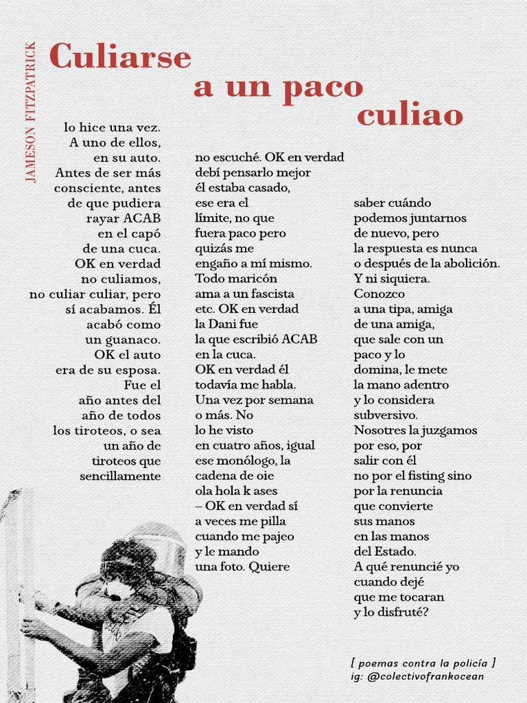 Culiarse A Un Paco Culiao de Jameson Fitzpatrick | PDF