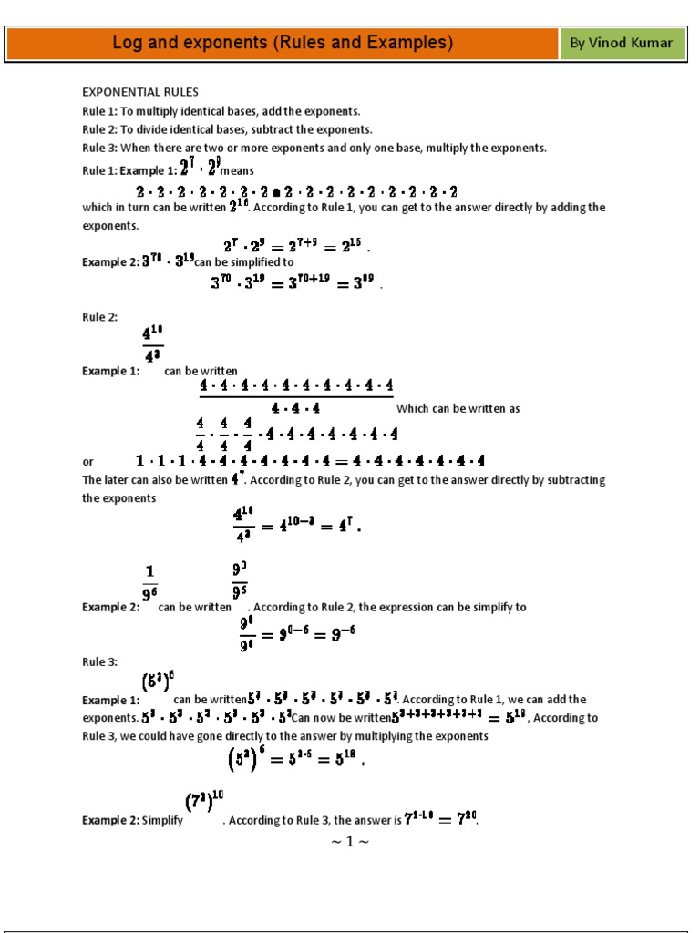 Microsoft Word - Log & Expon | PDF | Logarithm | Exponentiation