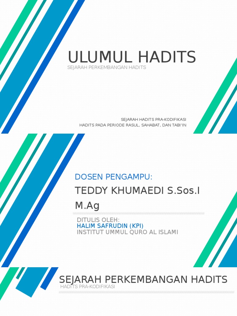 Sejarah Perkembangan Ulumul Hadits | PDF