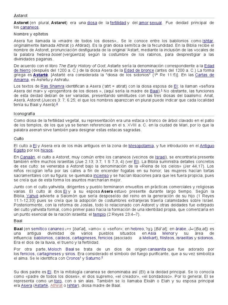 Astarot: Diosa de Fertilidad en la Biblia | PDF | Gente del Antiguo ...