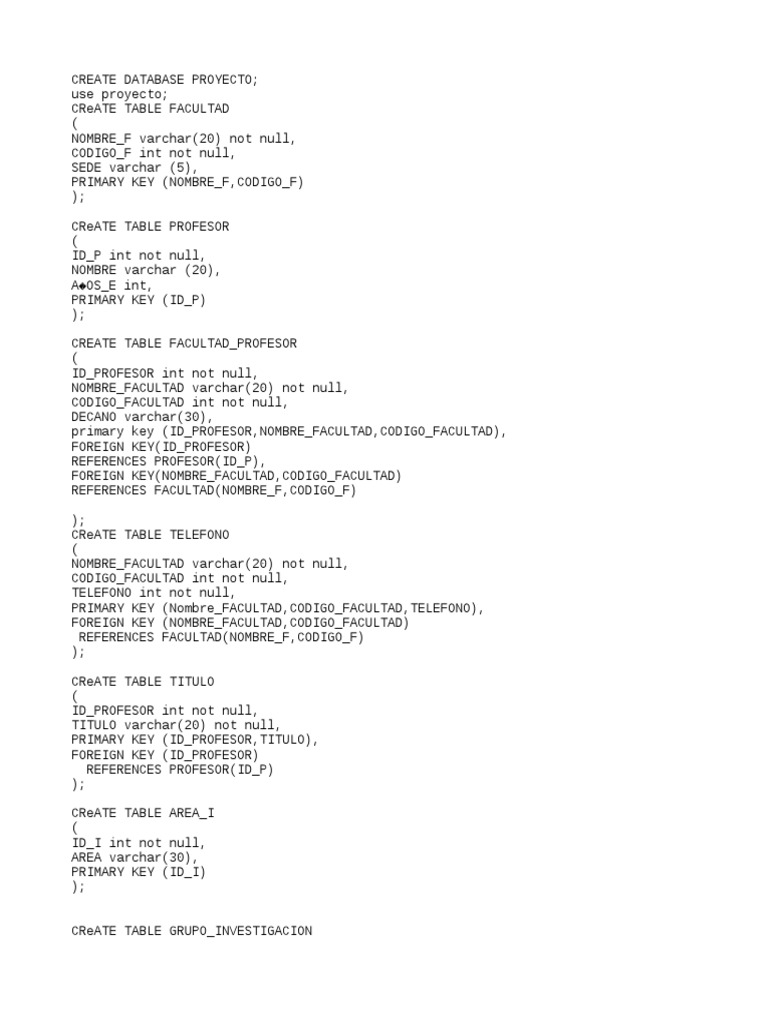 Codigo Proyecto Final SQL y SQL Server | PDF | Bases de datos ...