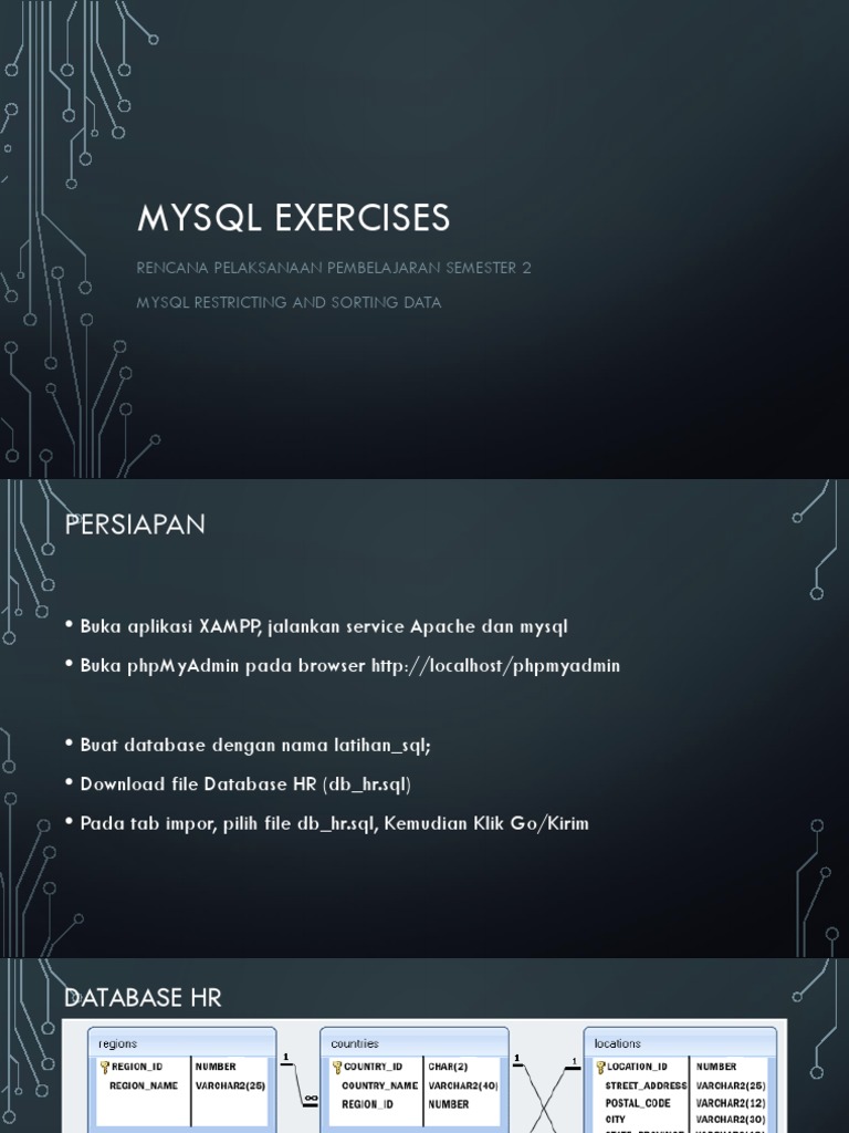 09 MySQL Exercises Restricting and Sorting Data | PDF 09 MySQL Exercises Restricting and Sorting Data | PDF