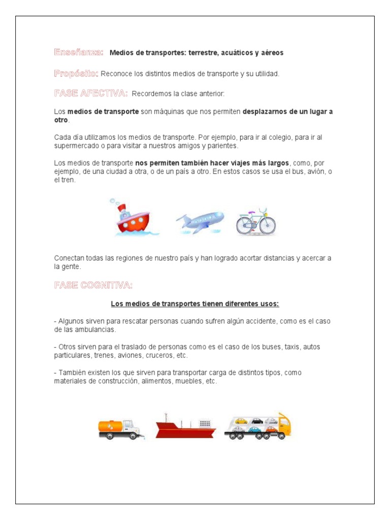 Enseñanza Medios de Transporte | PDF | Aeropuerto | Transporte