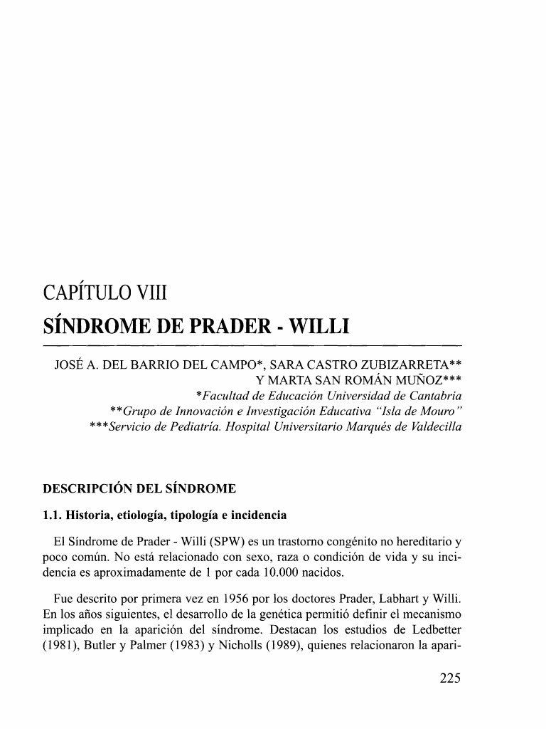 Síndrome de Prader-Willi: Causas y Síntomas | PDF | Discapacidad ...