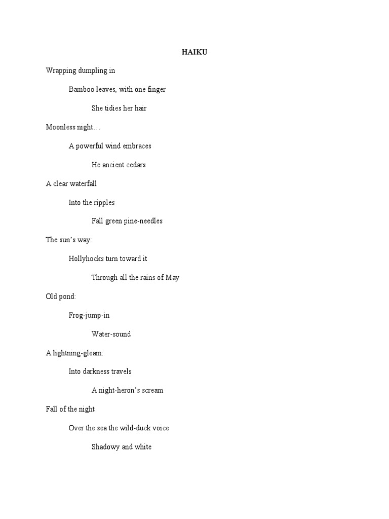 HAIKU | PDF | Anthropomorphism | Love