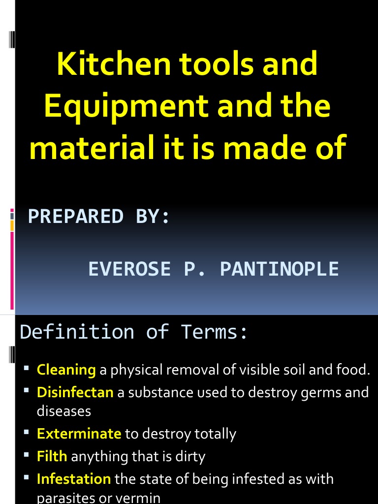 Kitchen Tools and Equipment Overview | PDF | Kitchen Utensil | Domestic ...