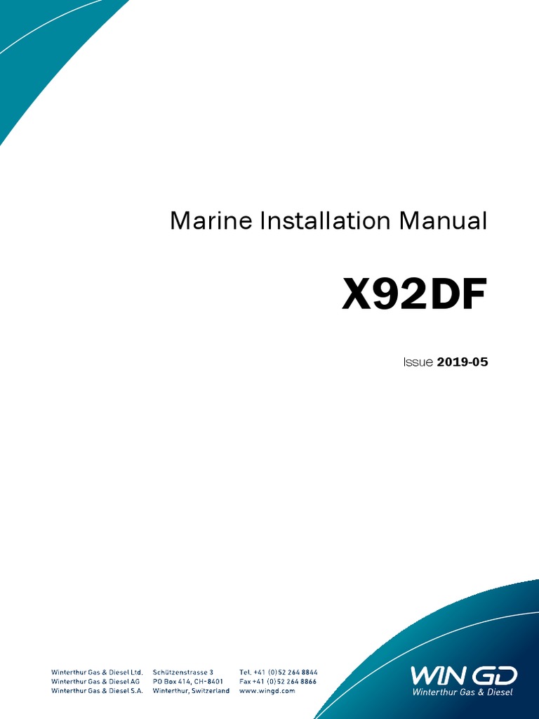 MIM WinGD-X92DF | PDF | Cylinder (Engine) | Diesel Engine