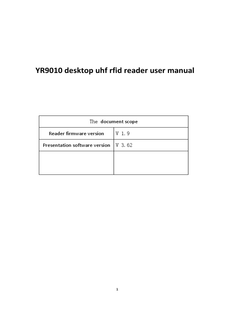YR9010 Desktop Uhf Rfid Reader User Manual | PDF | Radio Frequency Identification | Cache ...