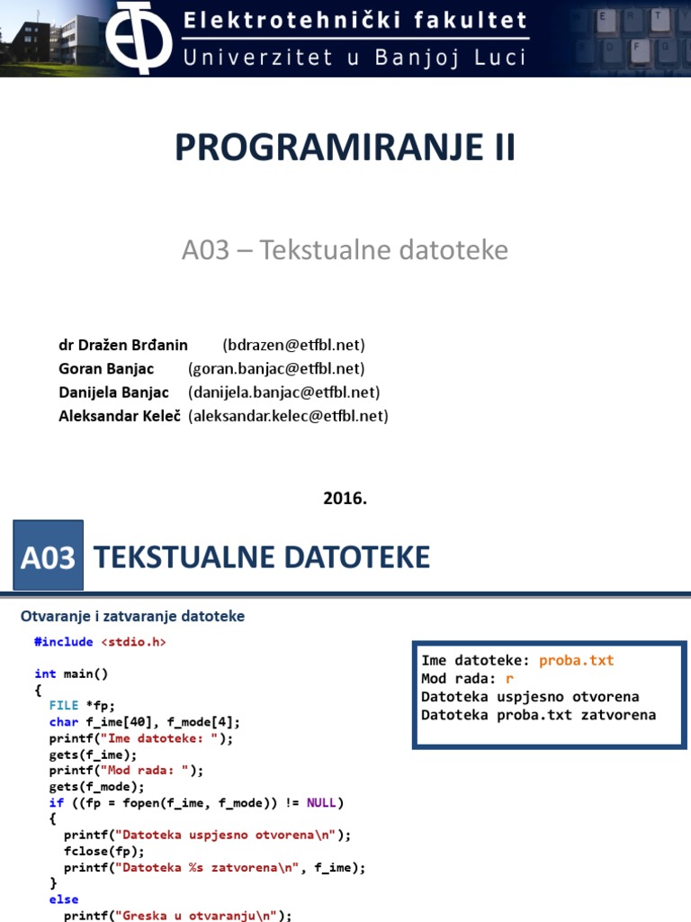 PII - A03 - Tekstualne Datoteke | PDF